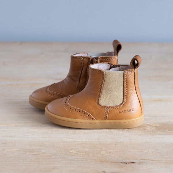 Chaussures premiers pas Axelle marron-doré - Lazare Kids Shoes