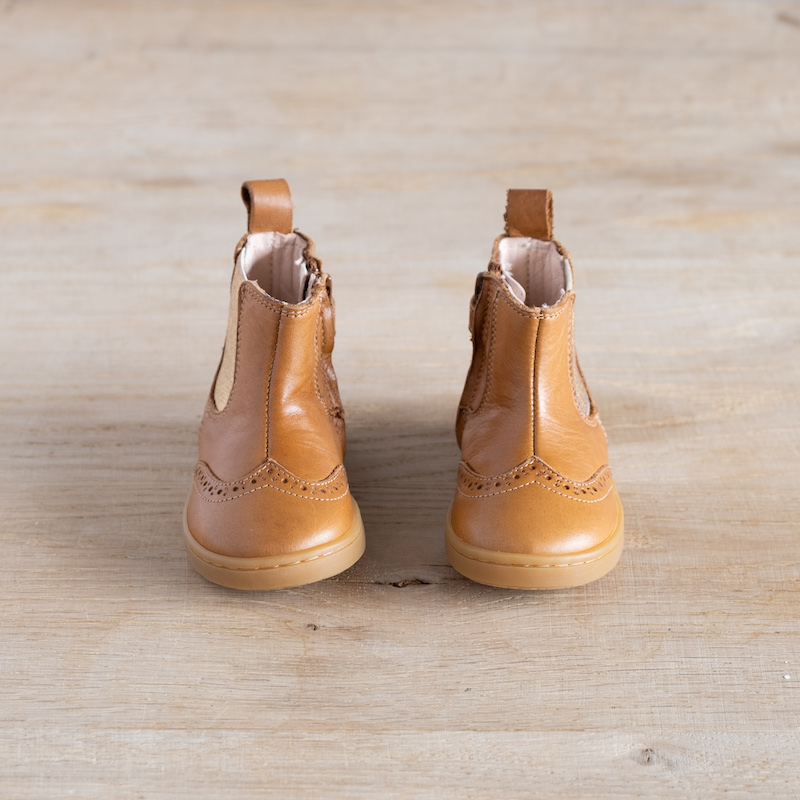 Chaussures premiers pas Axelle marron-doré - Lazare Kids Shoes
